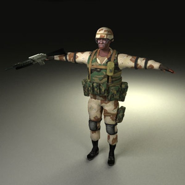 soldiers rigged ranger 3d model