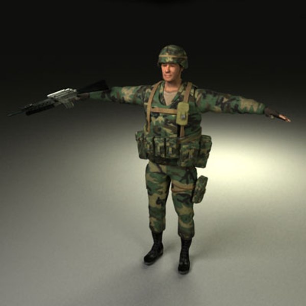 soldiers rigged ranger 3d model