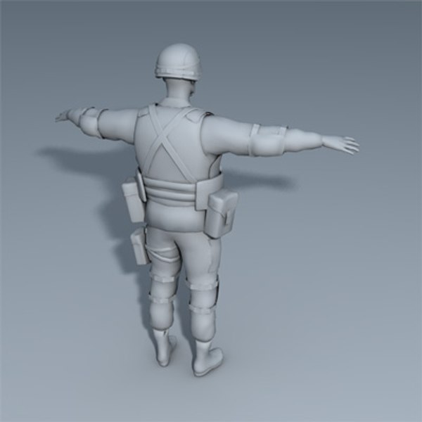soldiers rigged ranger 3d model
