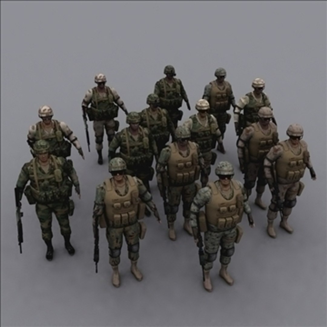 soldiers rigged ranger 3d model