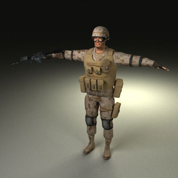 soldiers rigged ranger 3d model