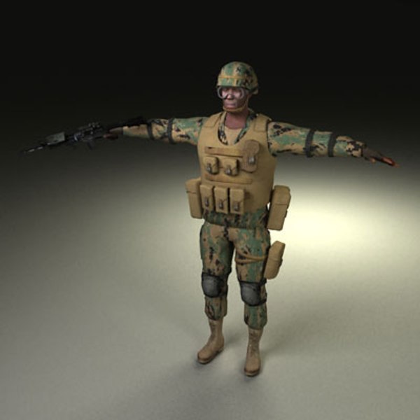 soldiers rigged ranger 3d model