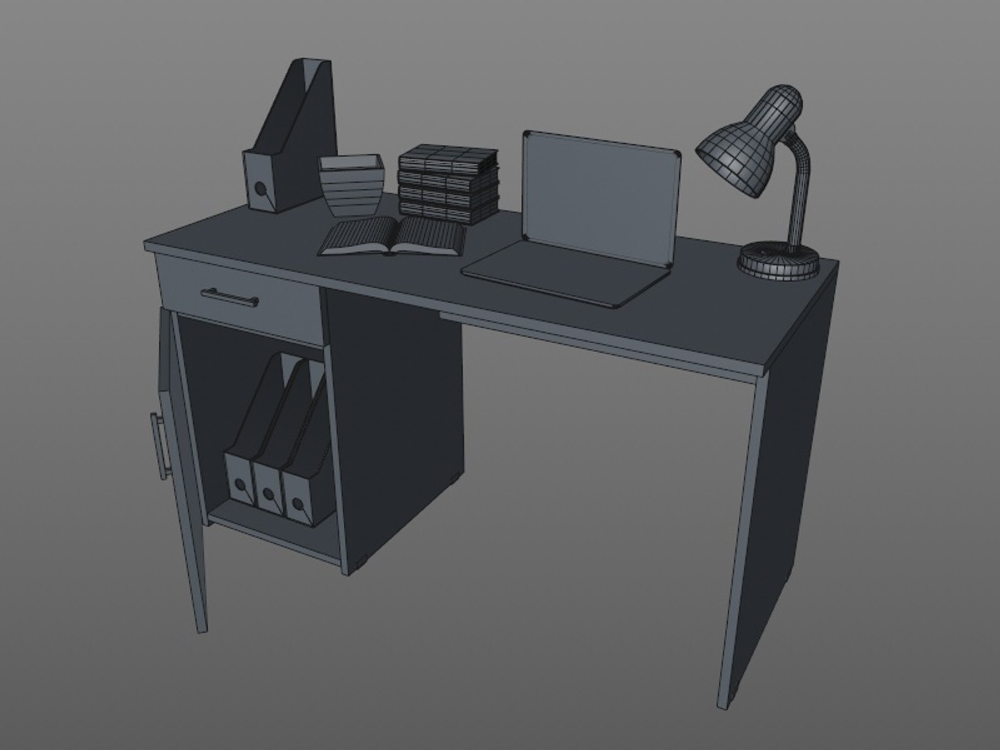 3d Model Of Home Office Desk