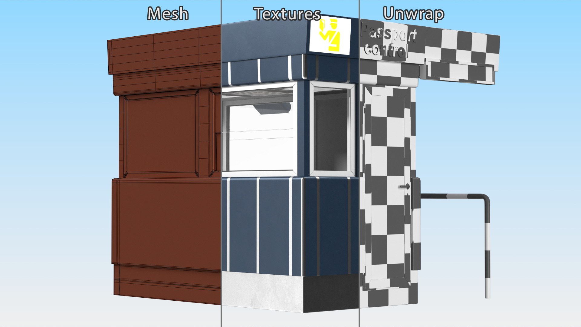 3D Passport Control Blue - TurboSquid 2092942