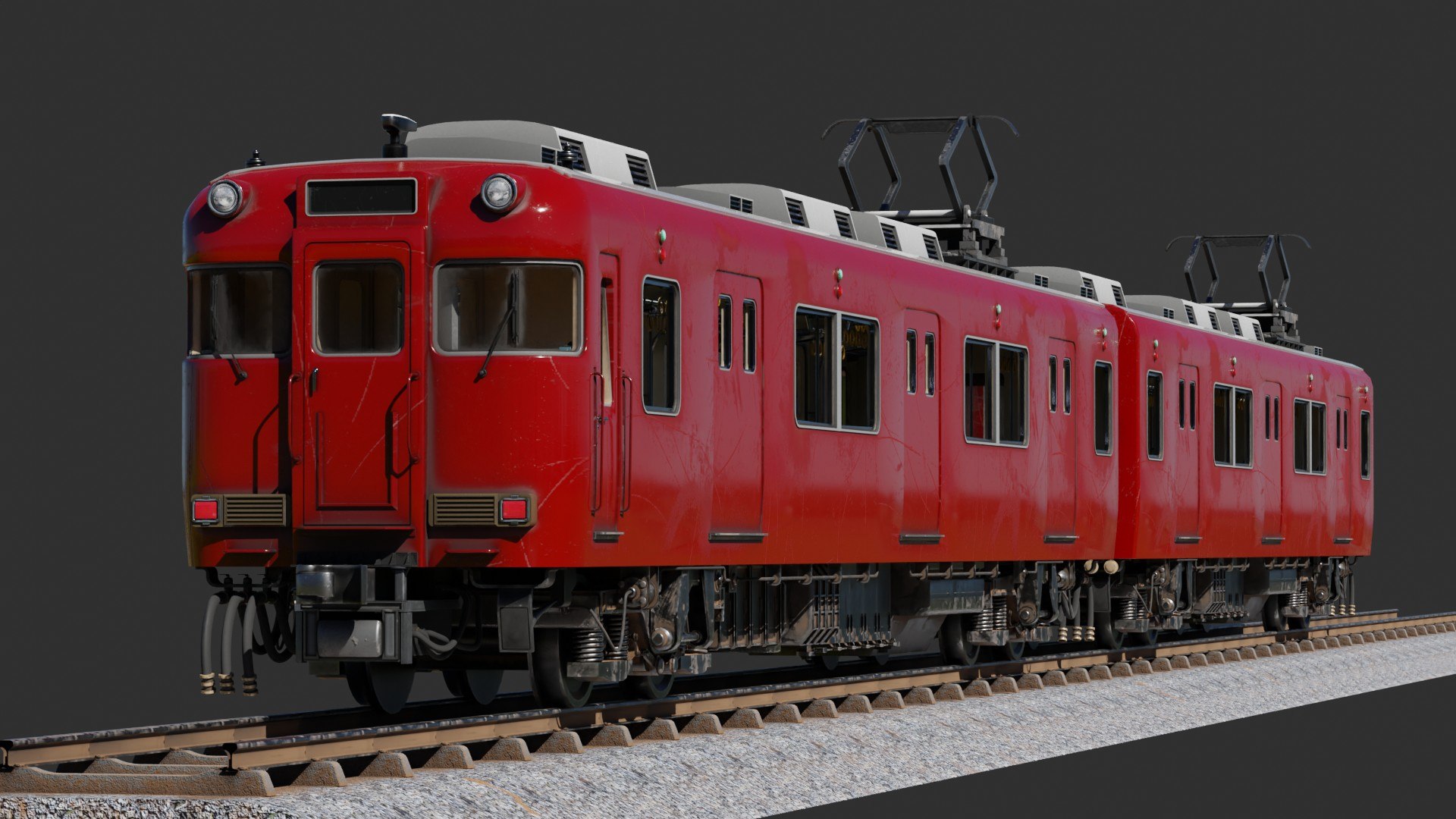 modèle 3D de Train japonais Meitetsu 6000 low-poly modèle 3D ...