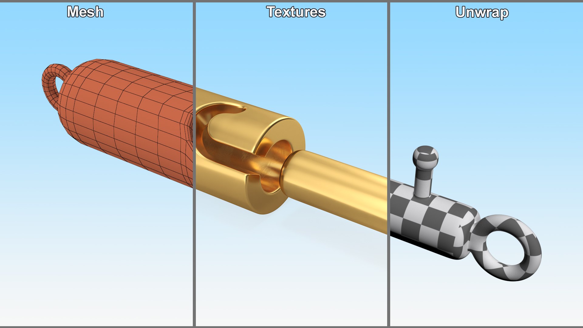 Bayonet Bracelet Clasp Gold 3D - TurboSquid 2122019