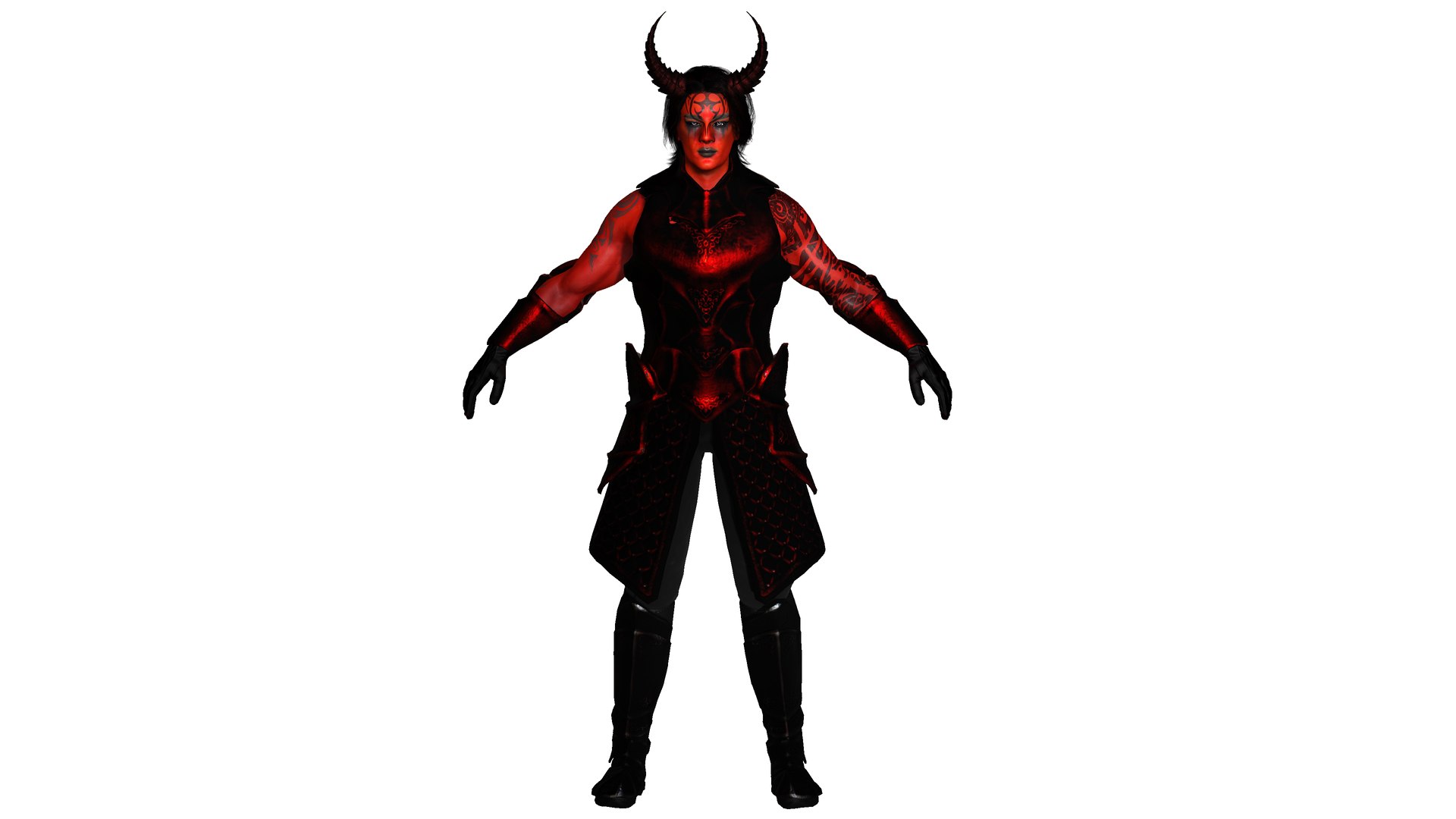 3D AAA 3D FANTASY MALE CHARACTER - THE DEVIL WARRIOR 01 Model ...