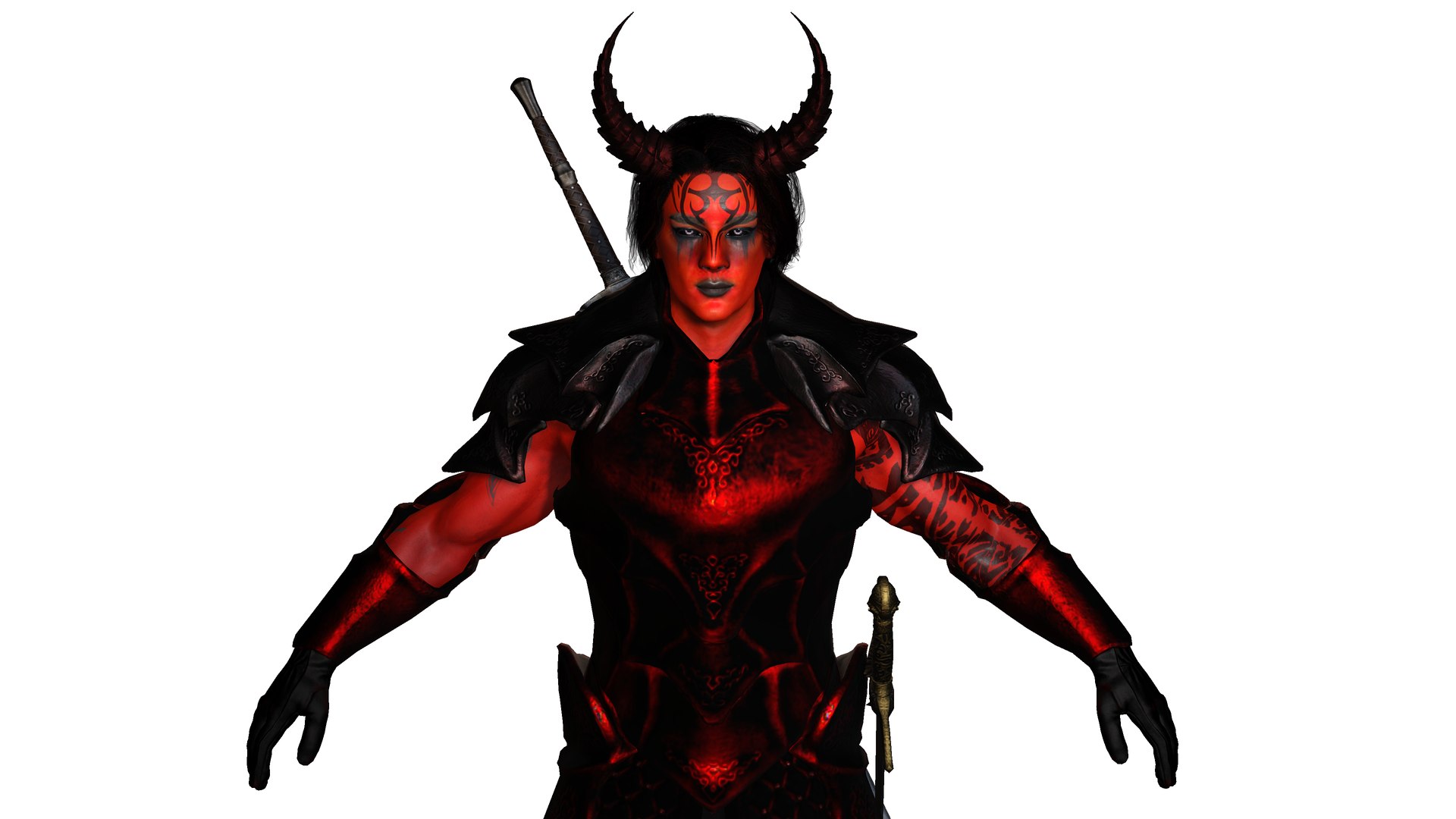 3D AAA 3D FANTASY MALE CHARACTER - THE DEVIL WARRIOR 01 Model ...