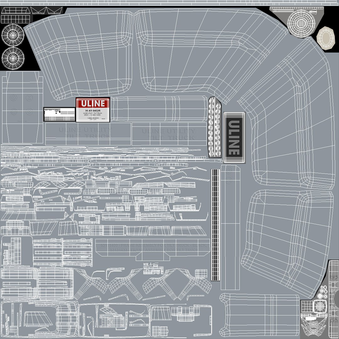 3D Utility Uline Tilt Truck Gray - TurboSquid 2065625