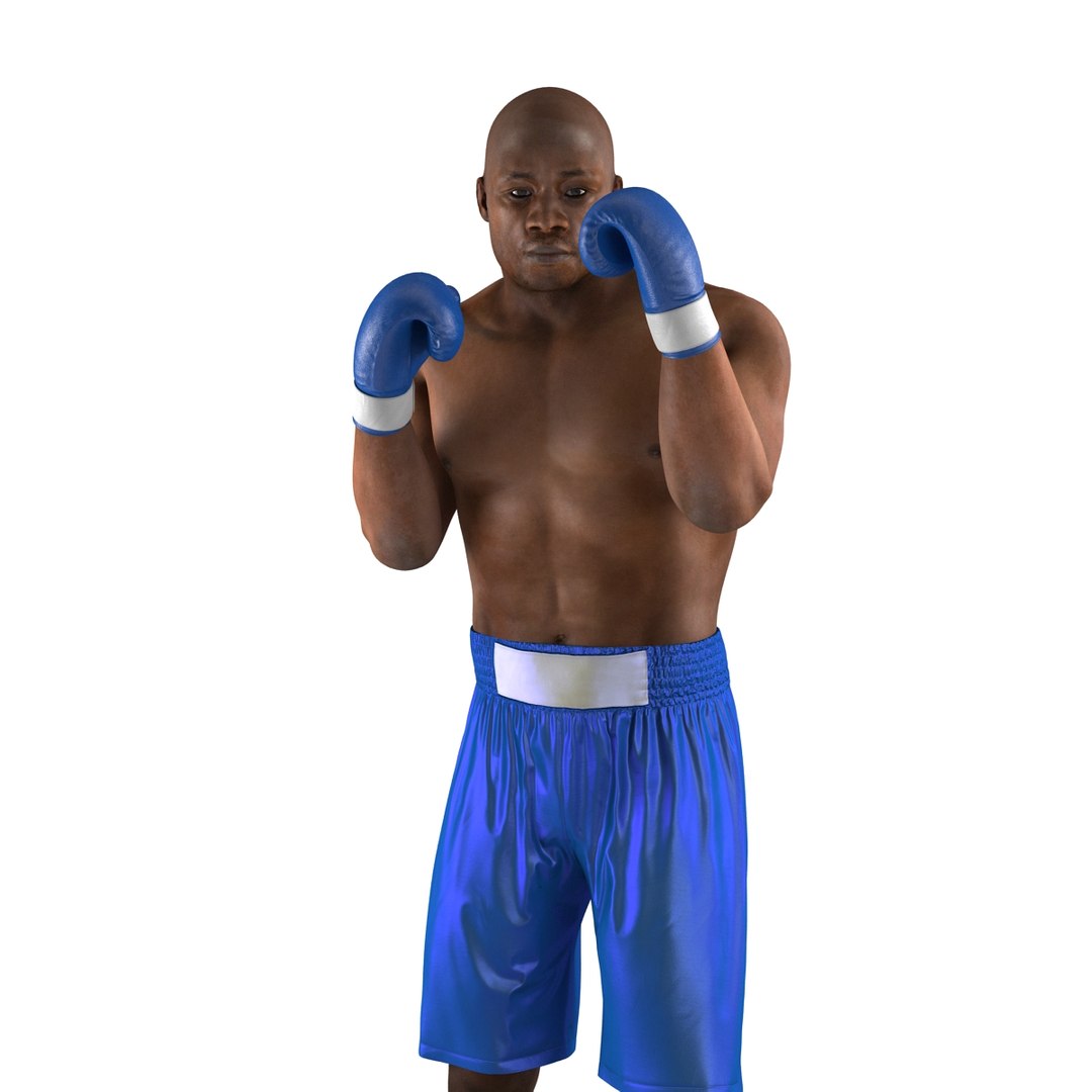 african american boxer 2 3d model
