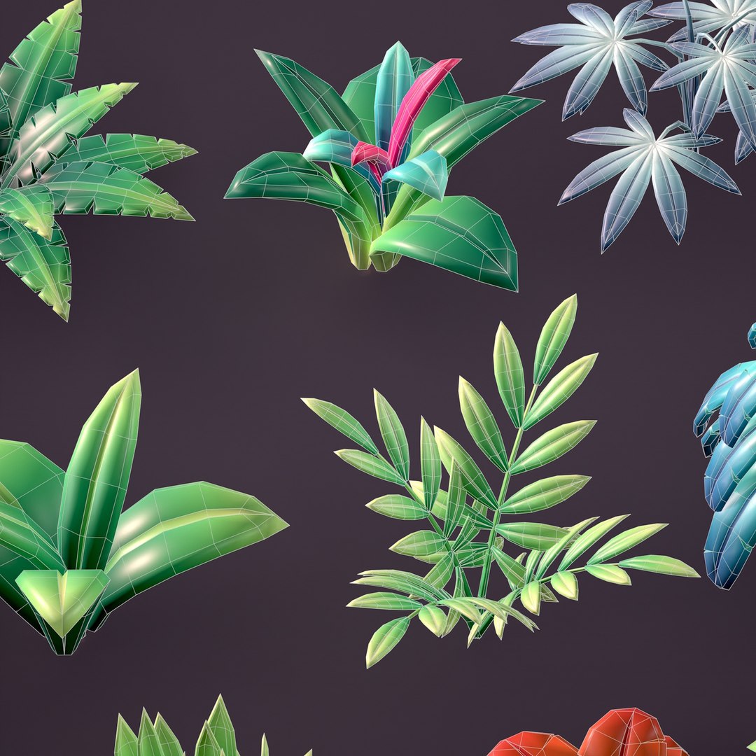 Stylized Lowpoly Plants Set 3D Model - TurboSquid 2036361