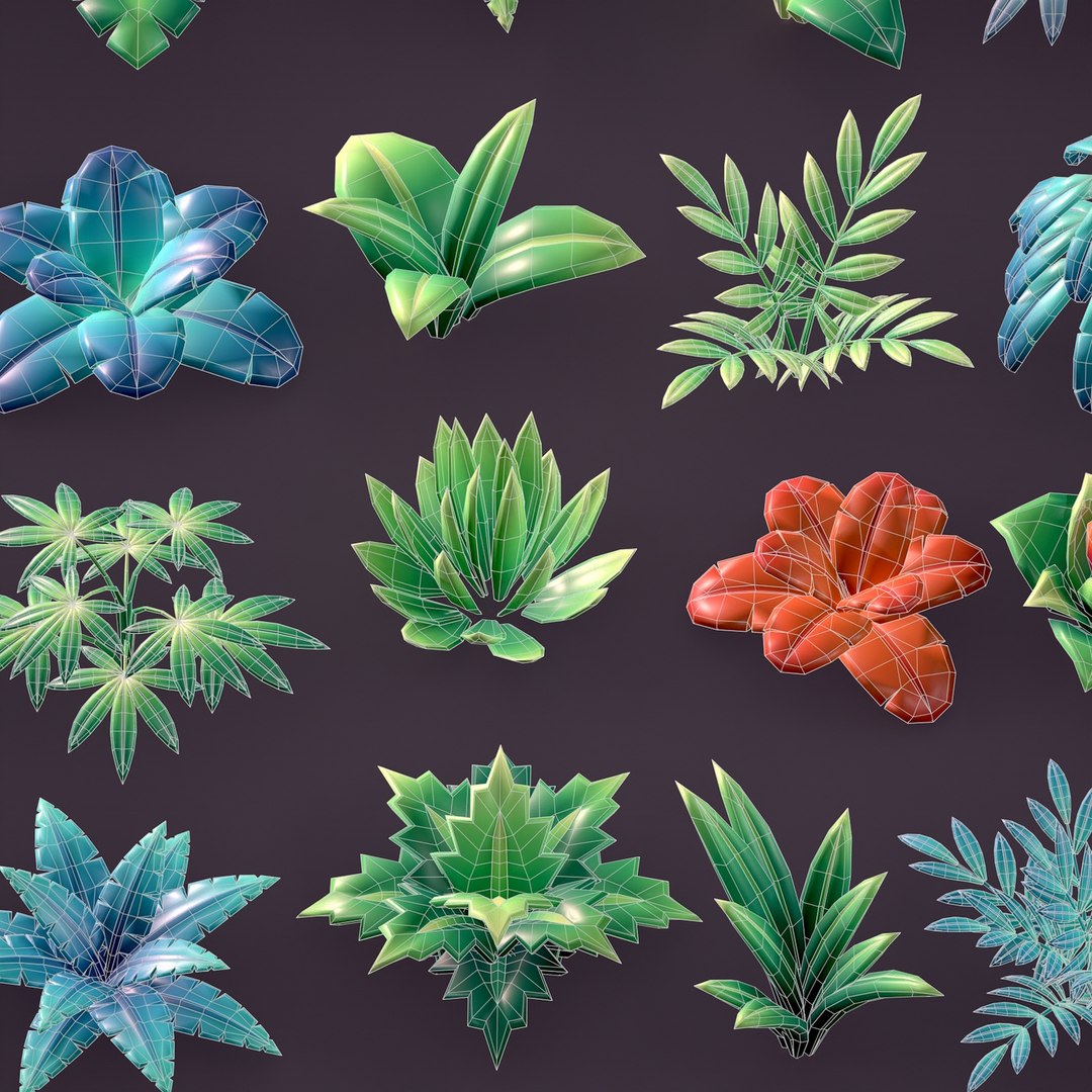 Stylized Lowpoly Plants Set 3D Model - TurboSquid 2036361