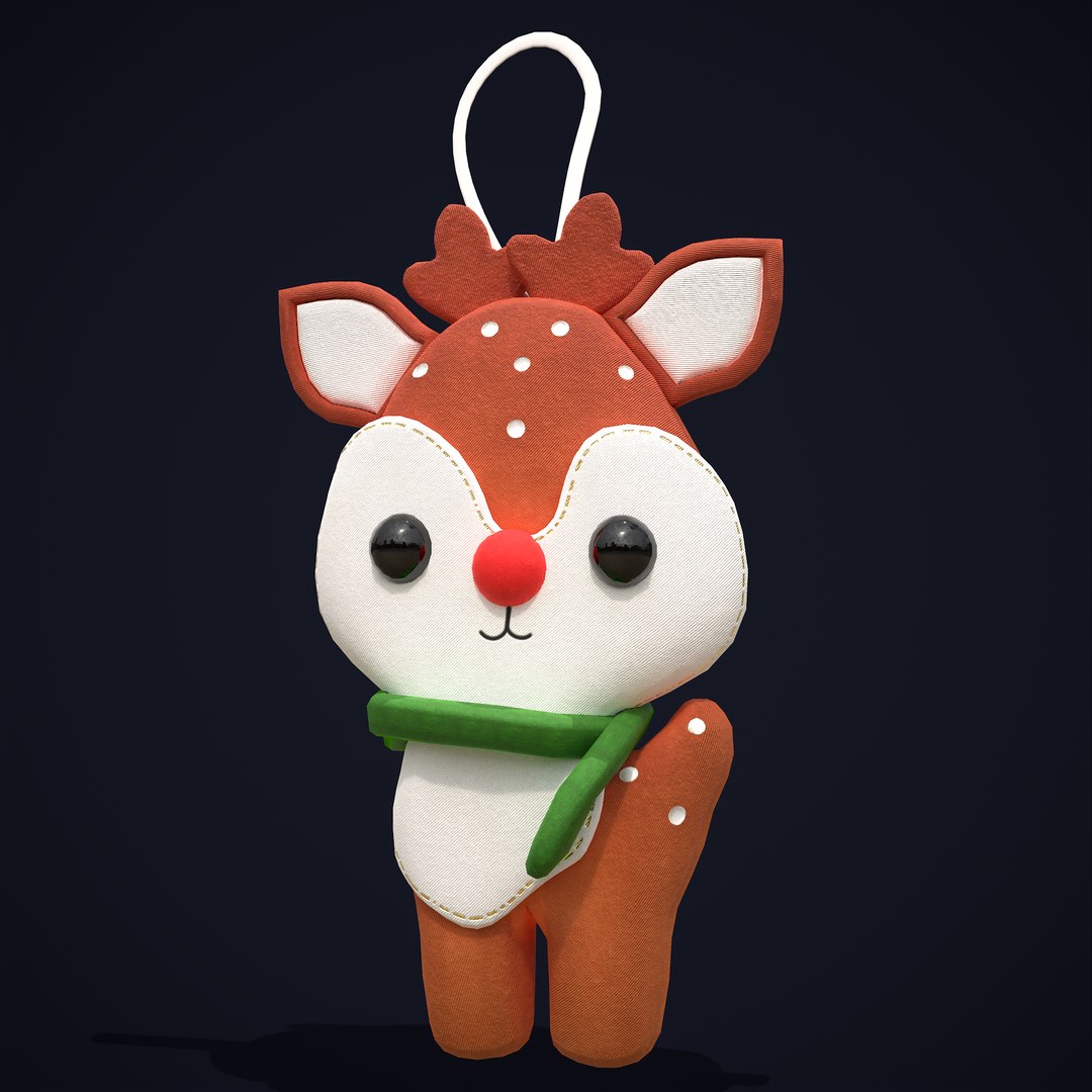 Christmas Stuffed Toys Snowman and Reindeer 3D model - TurboSquid 1821895