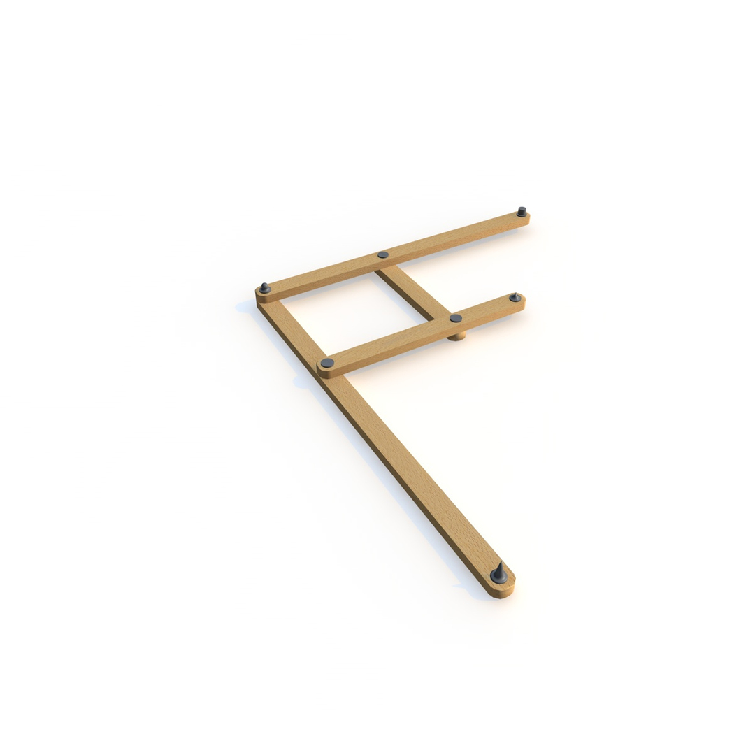 3d Model Realistic Wooden Pantograph Beech Wood