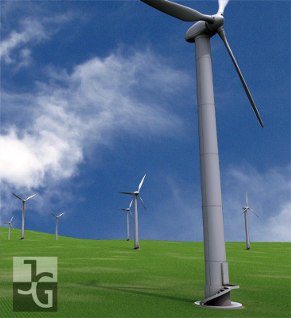 Photorealistic Wind Turbine 3d Model