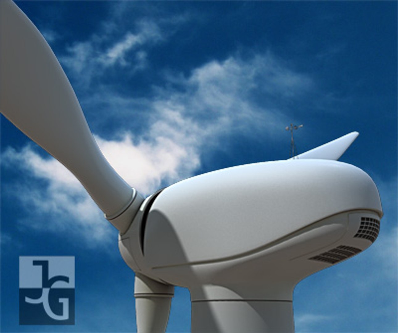 Photorealistic Wind Turbine 3d Model