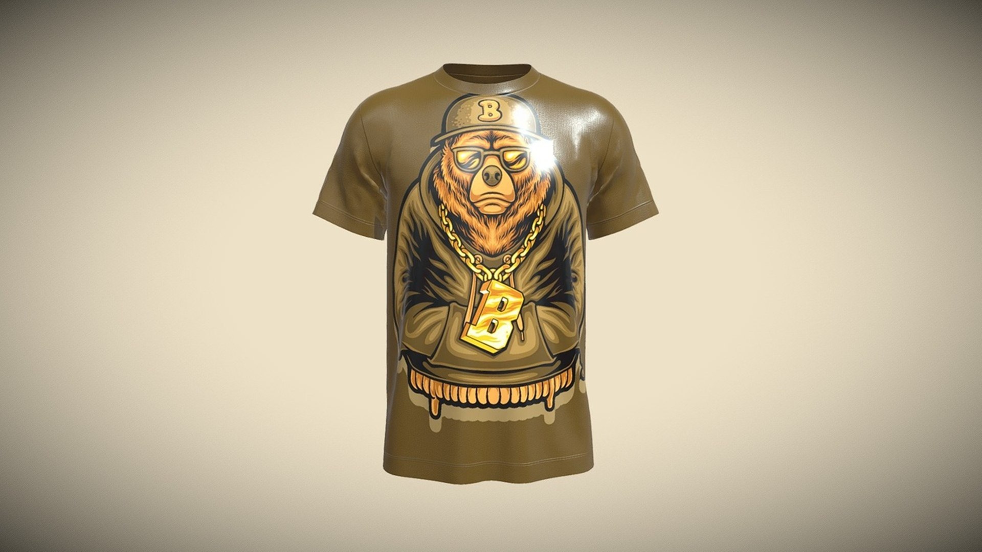 3D T-Shirt Rapper Bear In Low Poly - TurboSquid 2380830