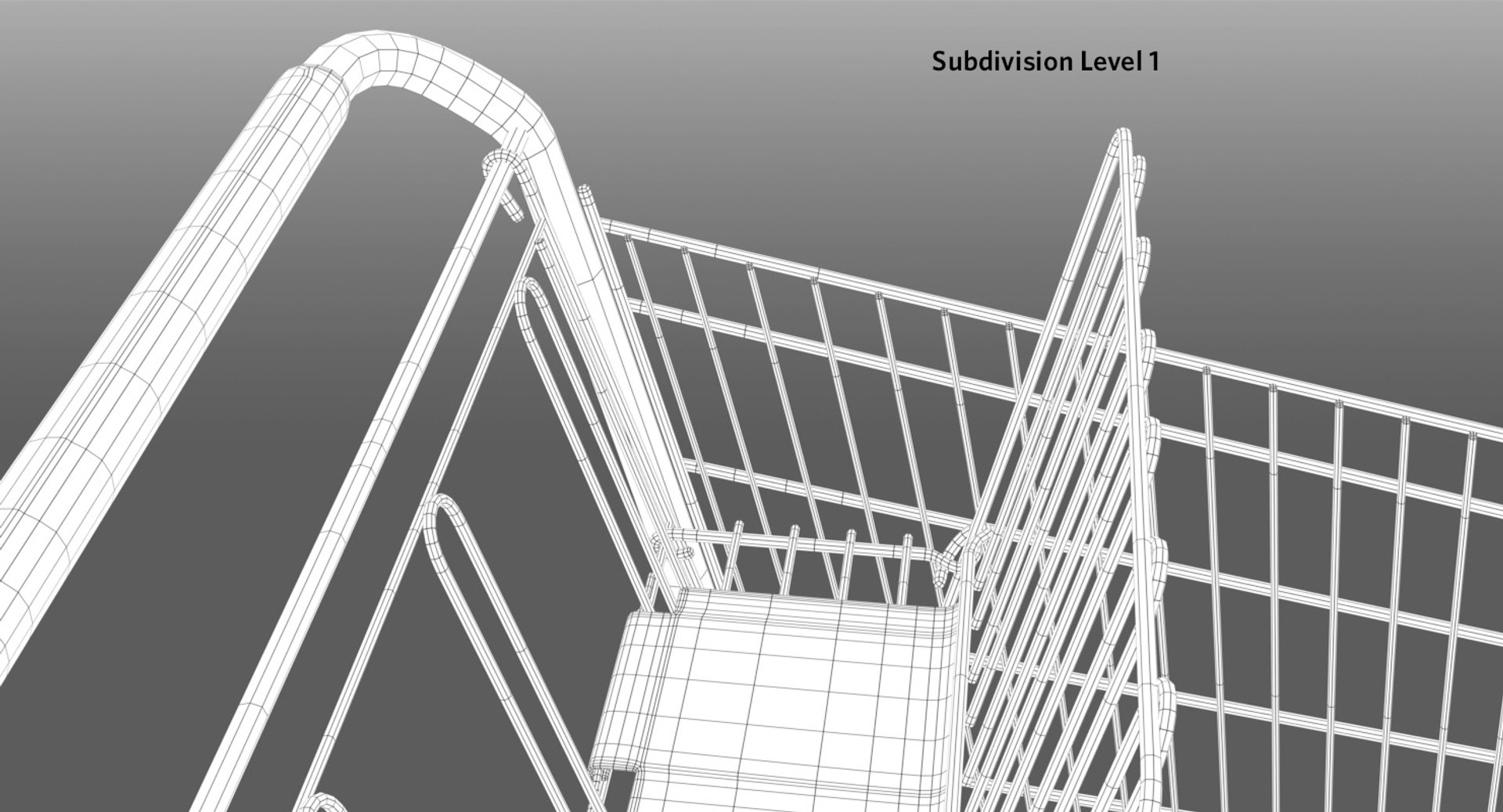 Wire Shopping Cart 3d Model