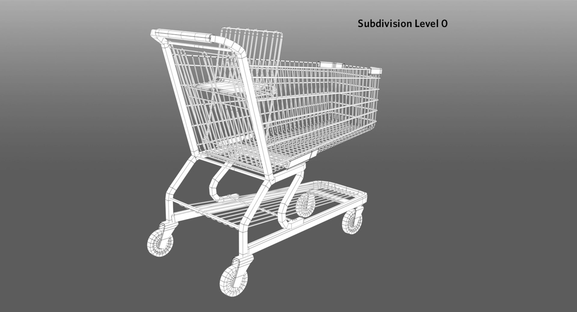 Wire Shopping Cart 3d Model