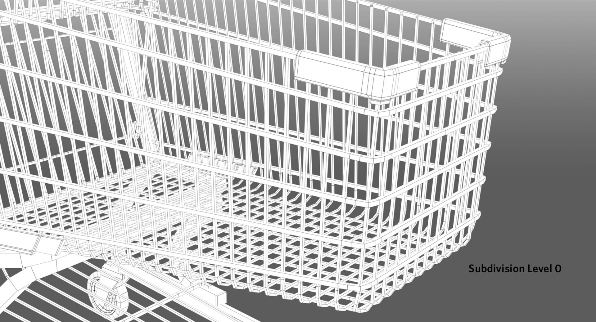 Wire Shopping Cart 3d Model