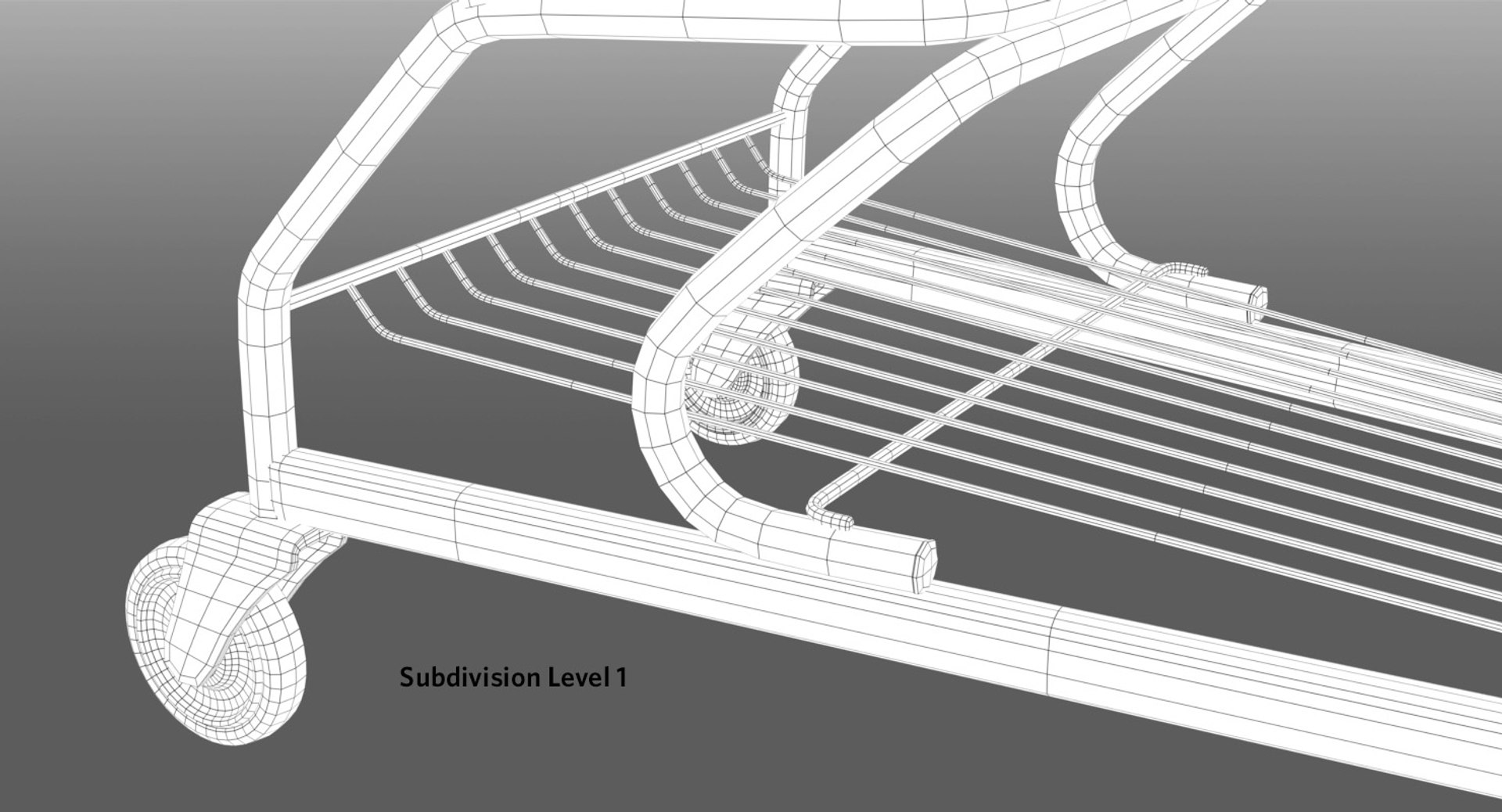 Wire Shopping Cart 3d Model