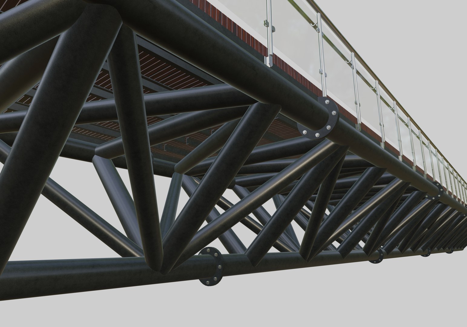 Steel Structure - Pipe Truss Bridge 3D - TurboSquid 1896719