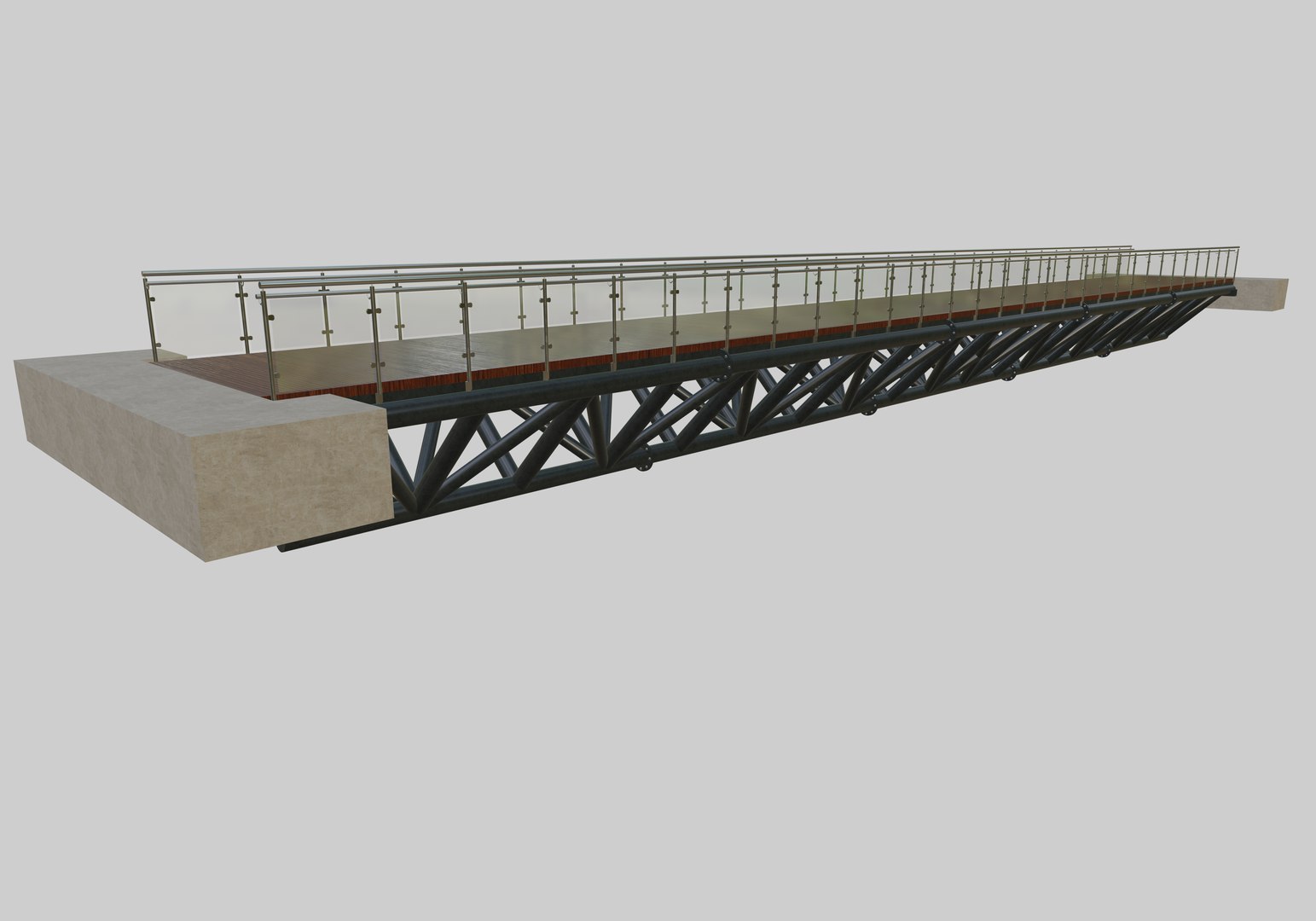 Steel Structure - Pipe Truss Bridge 3D - TurboSquid 1896719