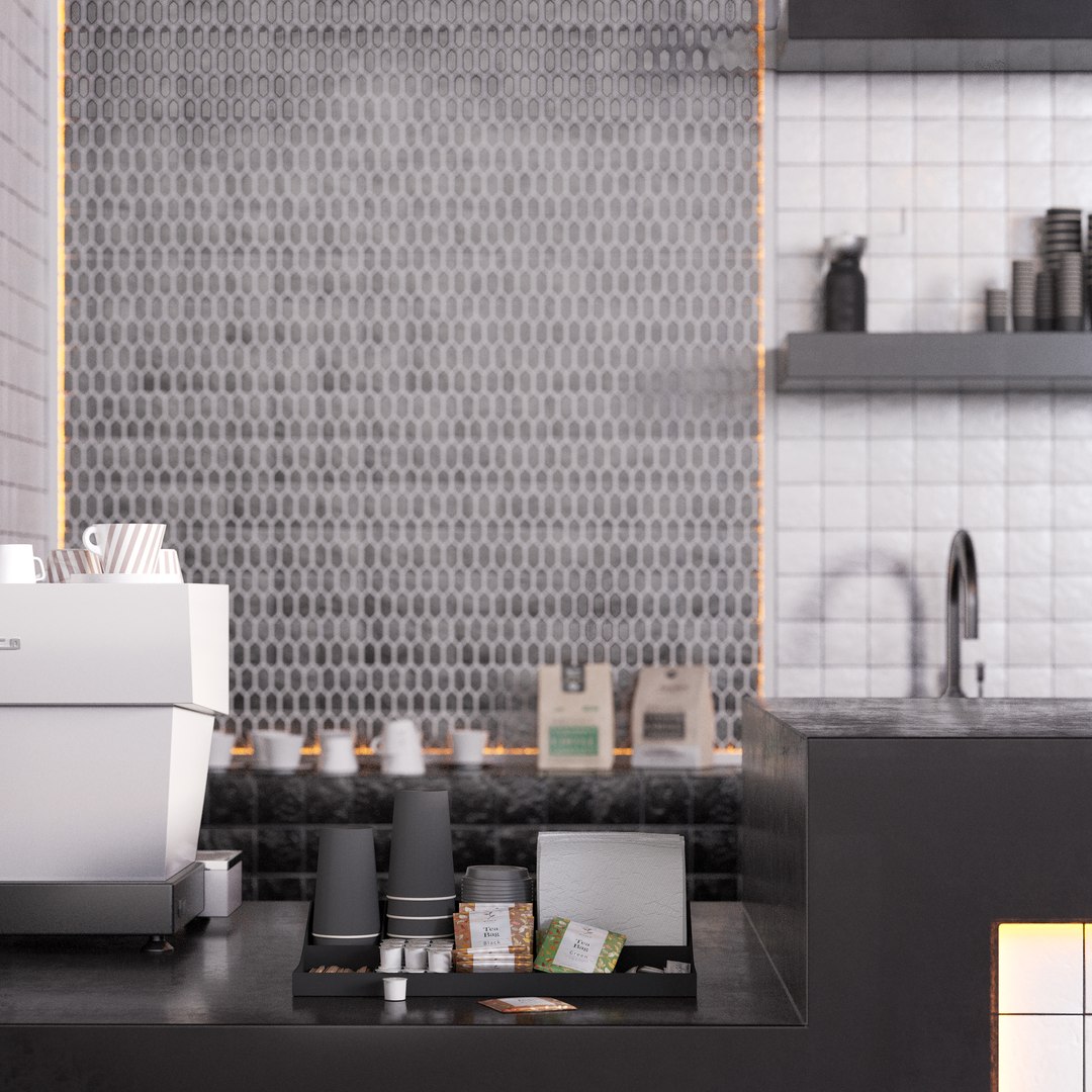 Coffee Shop Counter 3D Model - TurboSquid 2321574