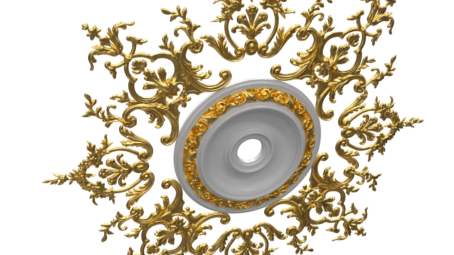 3D Ceiling Sockets Gypsum Plaster DR239 Model - TurboSquid 2142819