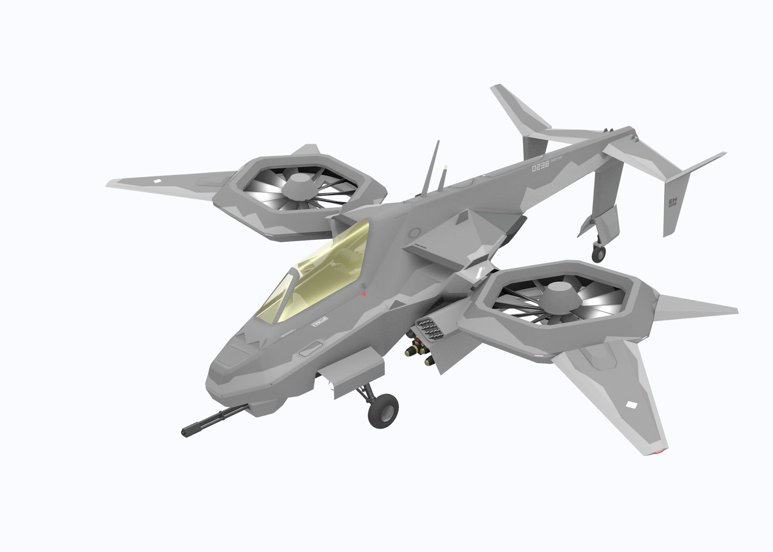 3D Attack Helicopter Sci-fi - TurboSquid 1359773