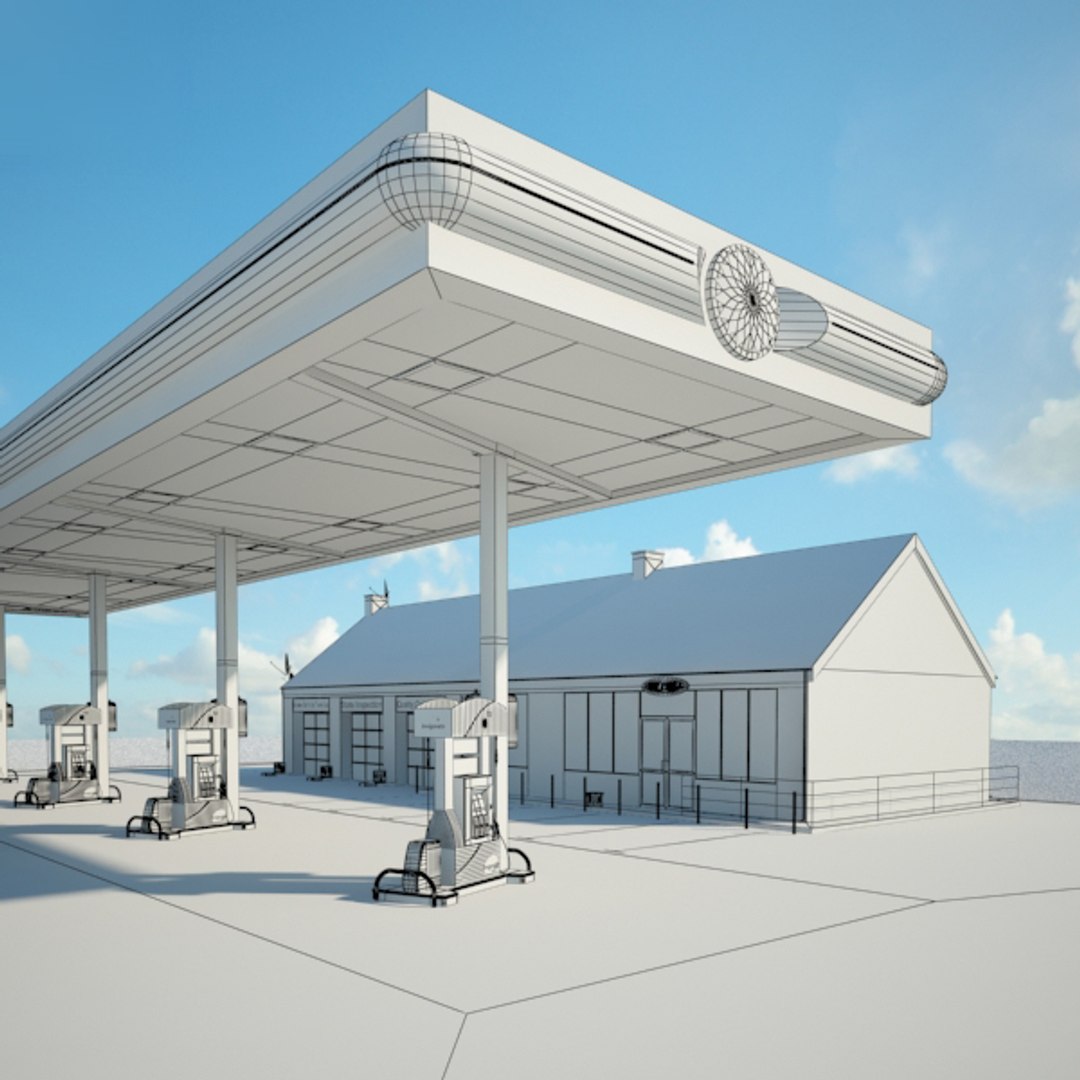 3D bp gas station model - TurboSquid 1404445