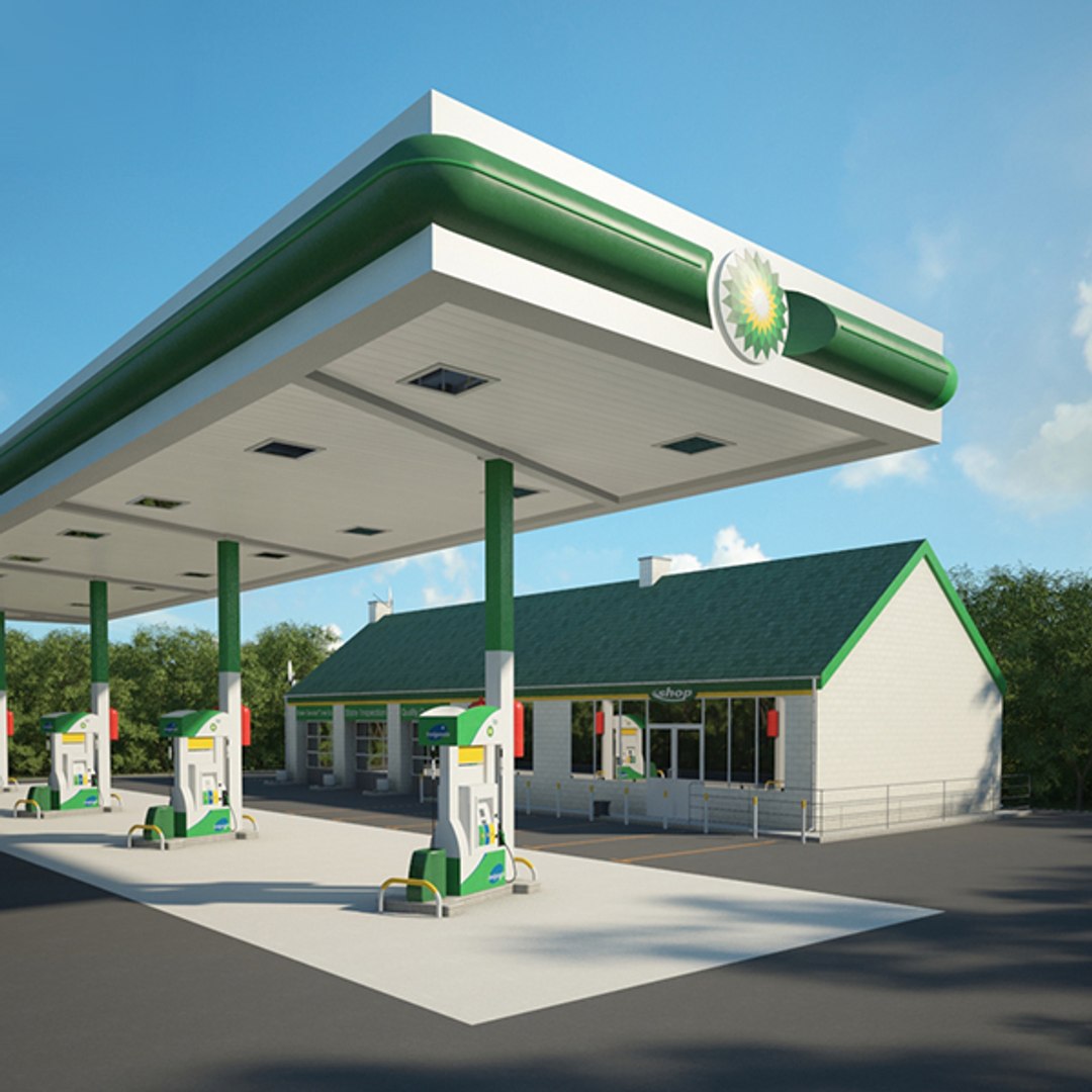 3D bp gas station model - TurboSquid 1404445