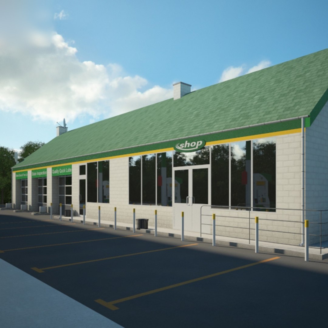 3D bp gas station model - TurboSquid 1404445