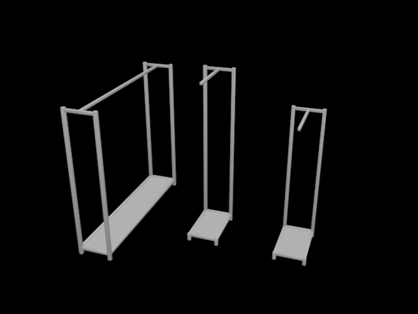 Pack 3 Clothes Rack 3D Model - TurboSquid 1463387