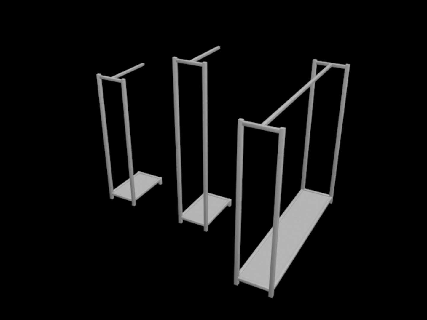 Pack 3 Clothes Rack 3D Model - TurboSquid 1463387
