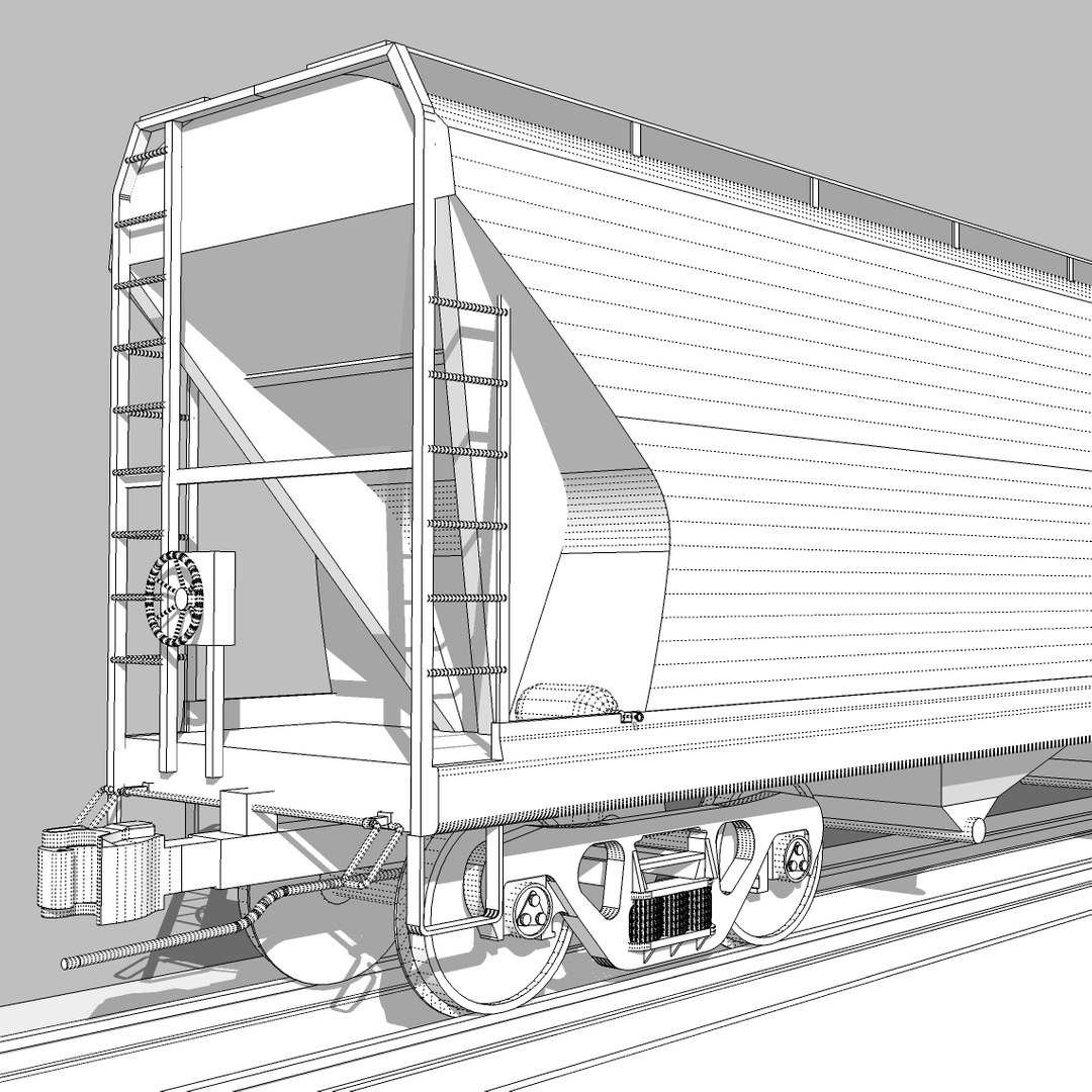 Train Car Hopper C4d
