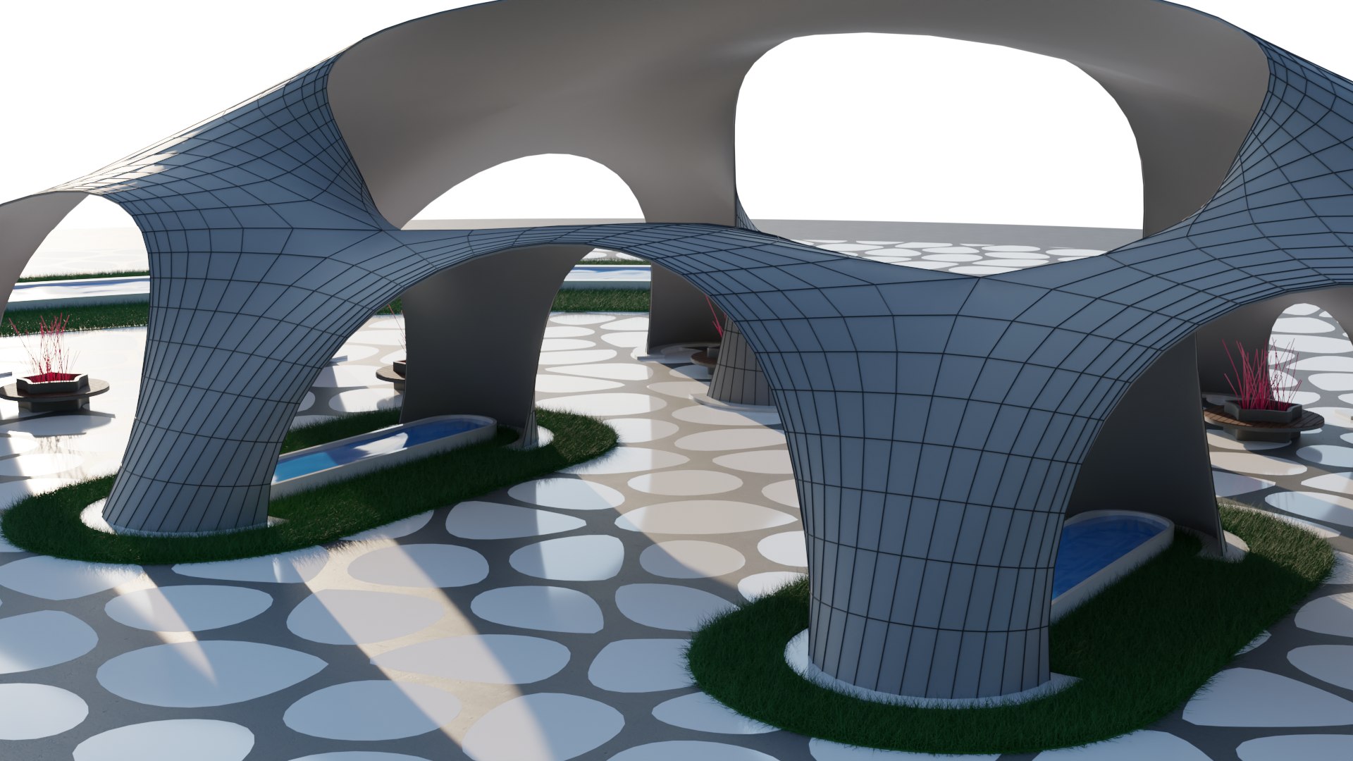 Vaulted Arches Landscape Network 3D Model - TurboSquid 2104382