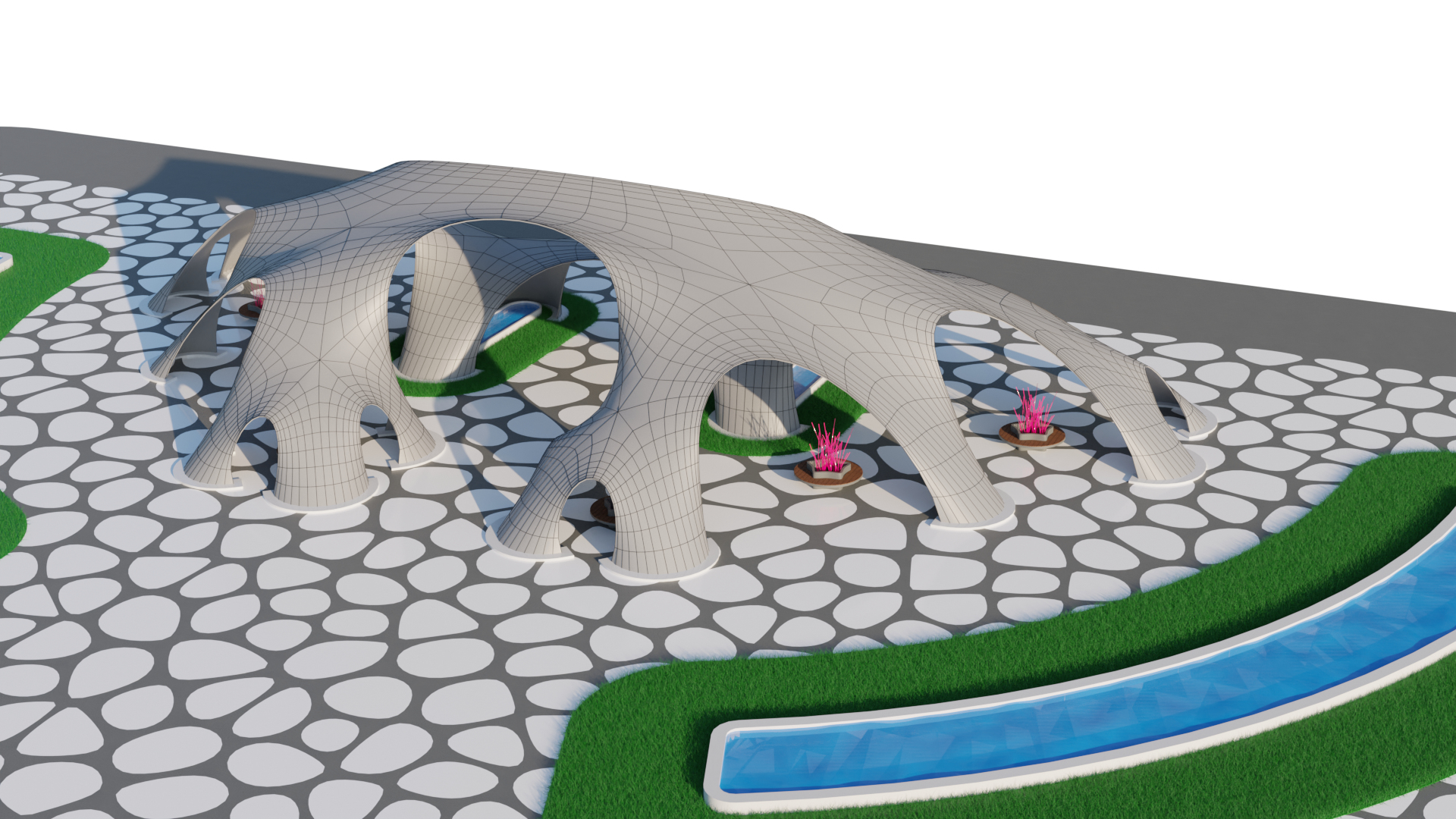 Vaulted arches landscape network 3D model - TurboSquid 2104382