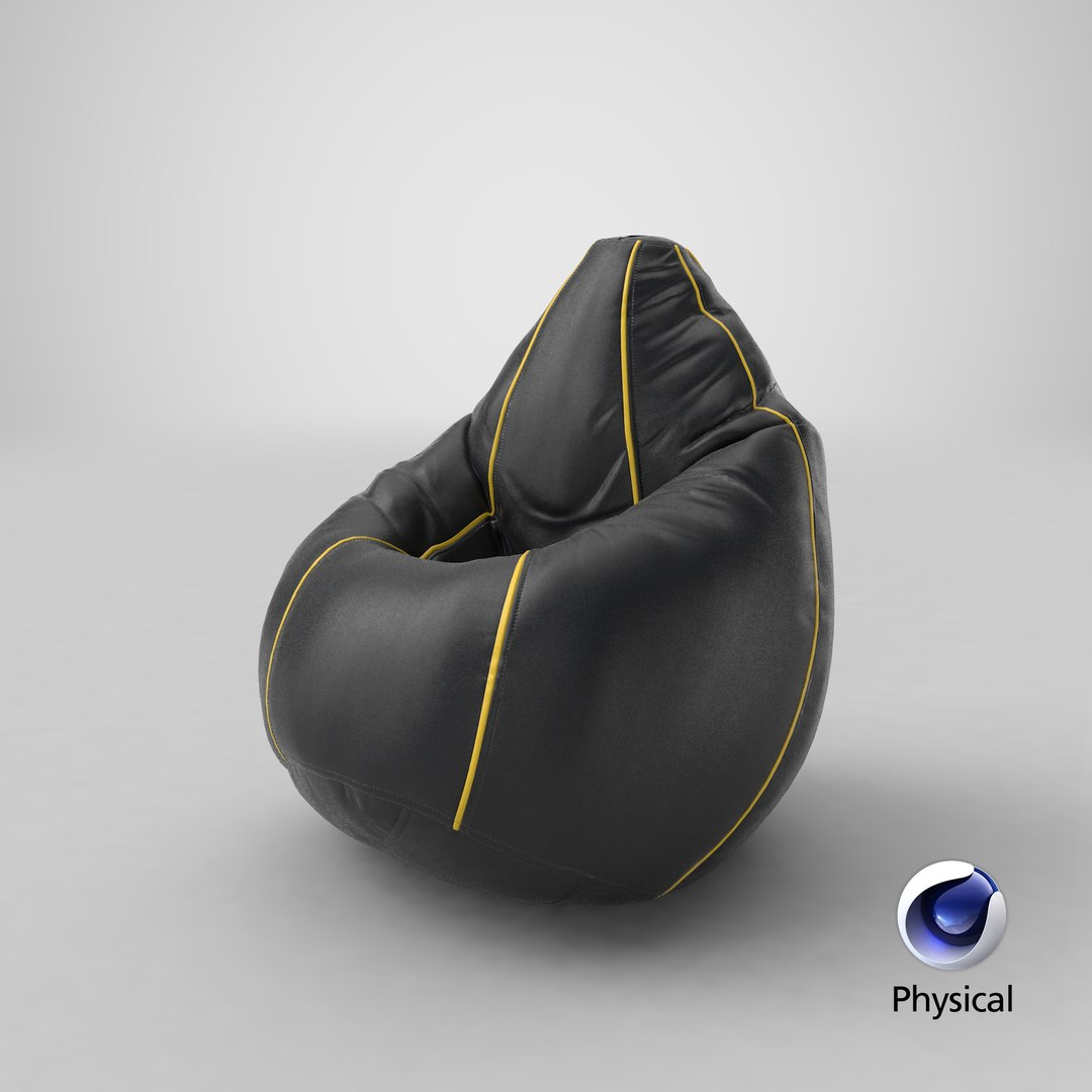 3D Black Sack-Chair - TurboSquid 2011431