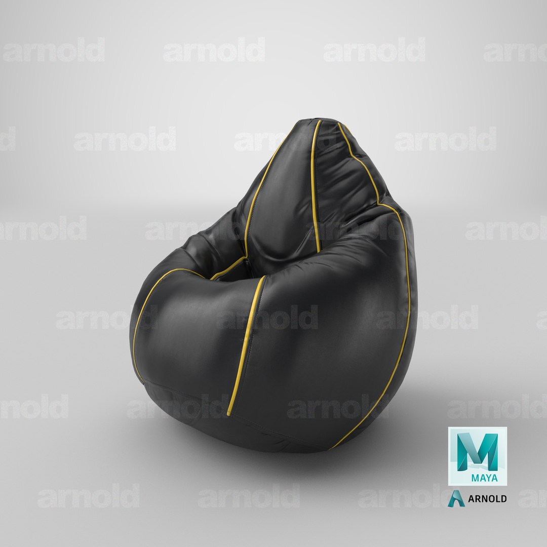 3D Black Sack-Chair - TurboSquid 2011431