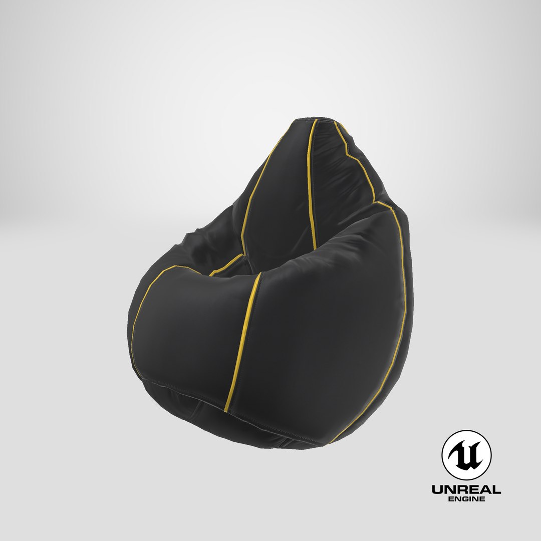 3D Black Sack-Chair - TurboSquid 2011431