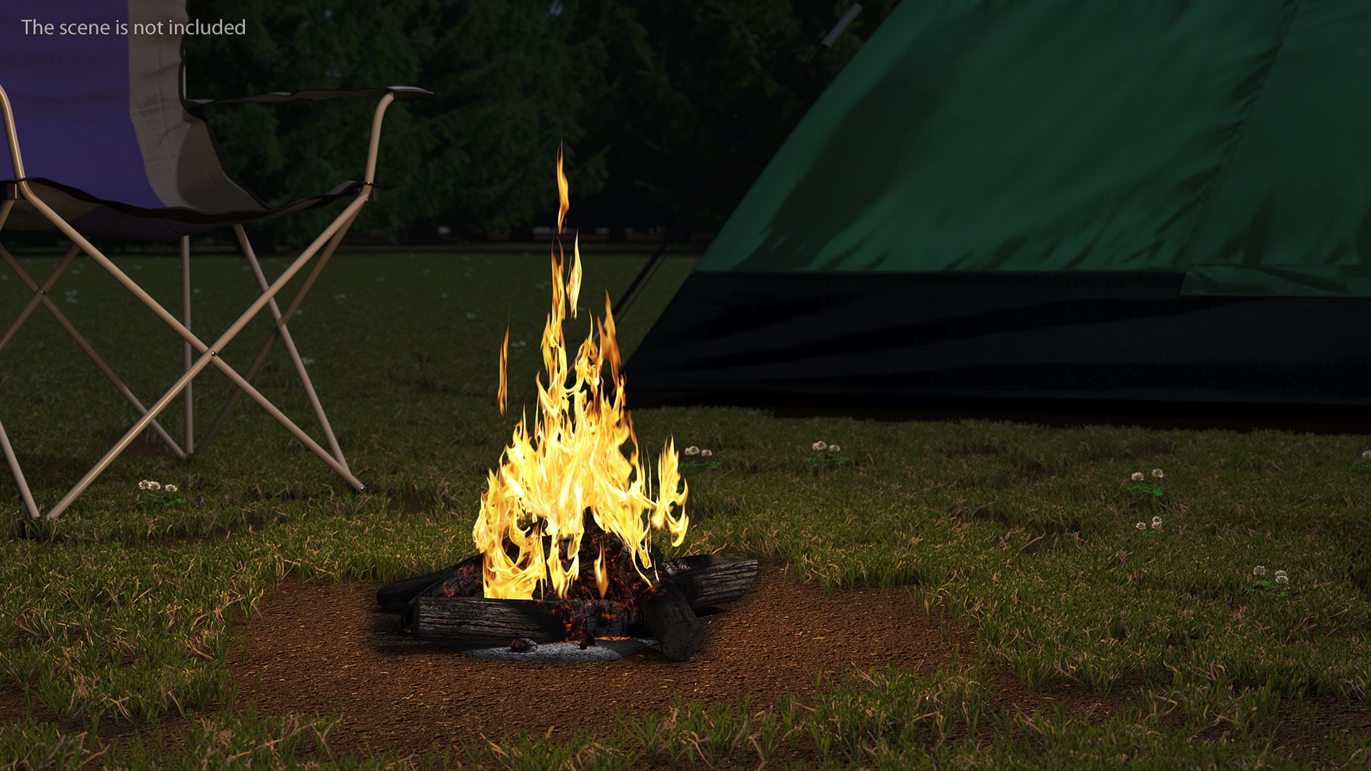 3D Bonfire Of Wooden Logs - TurboSquid 2264118