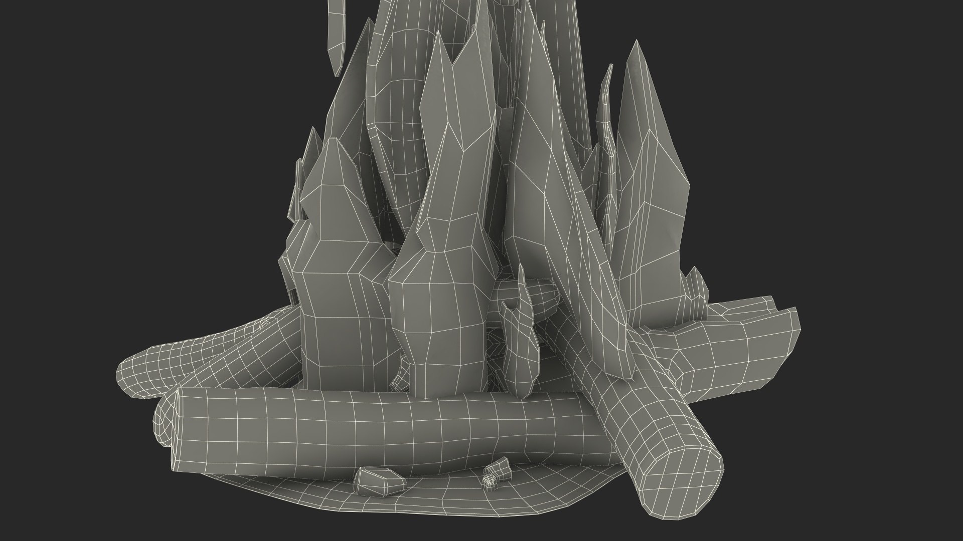 3D Bonfire Of Wooden Logs - TurboSquid 2264118