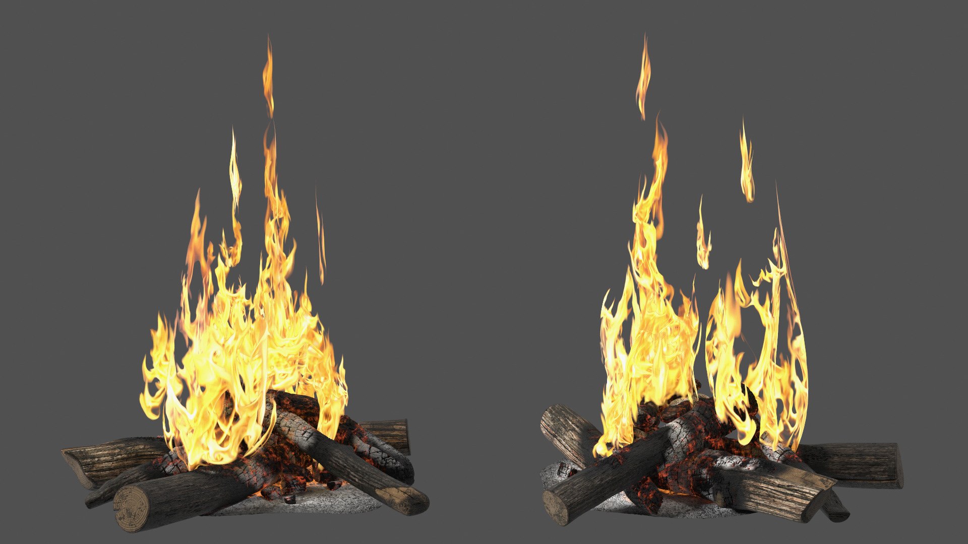 3D Bonfire Of Wooden Logs - TurboSquid 2264118