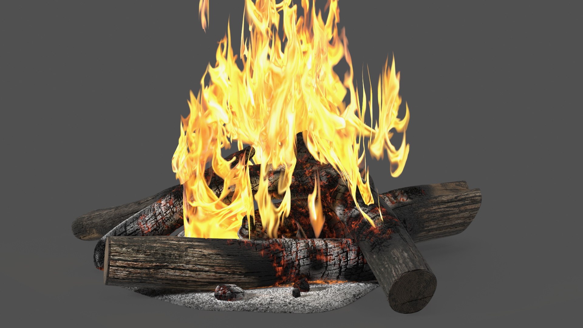3D Bonfire Of Wooden Logs - TurboSquid 2264118