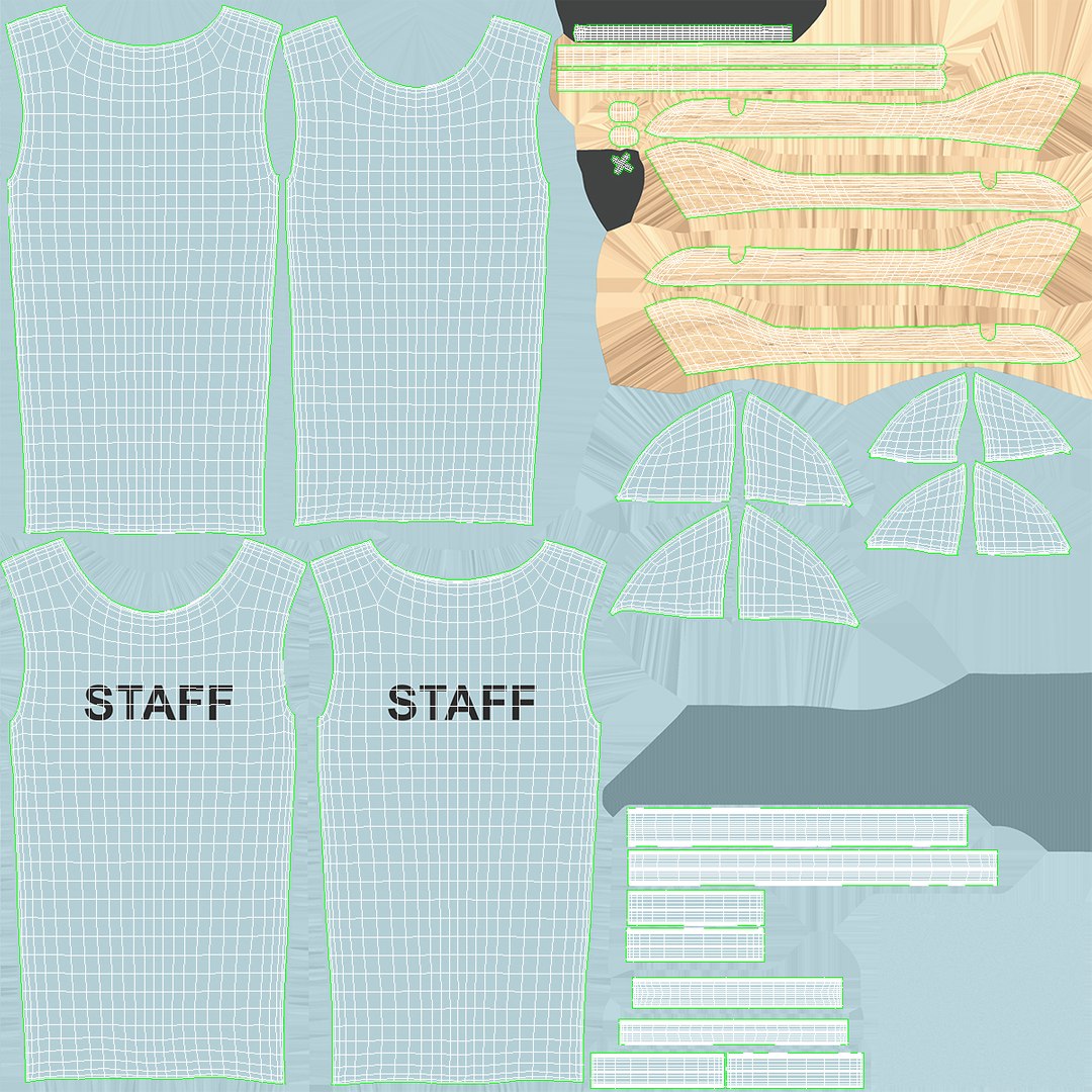 3D Female Crew Neck Hanging Blue Staff 01 model - TurboSquid 1747698