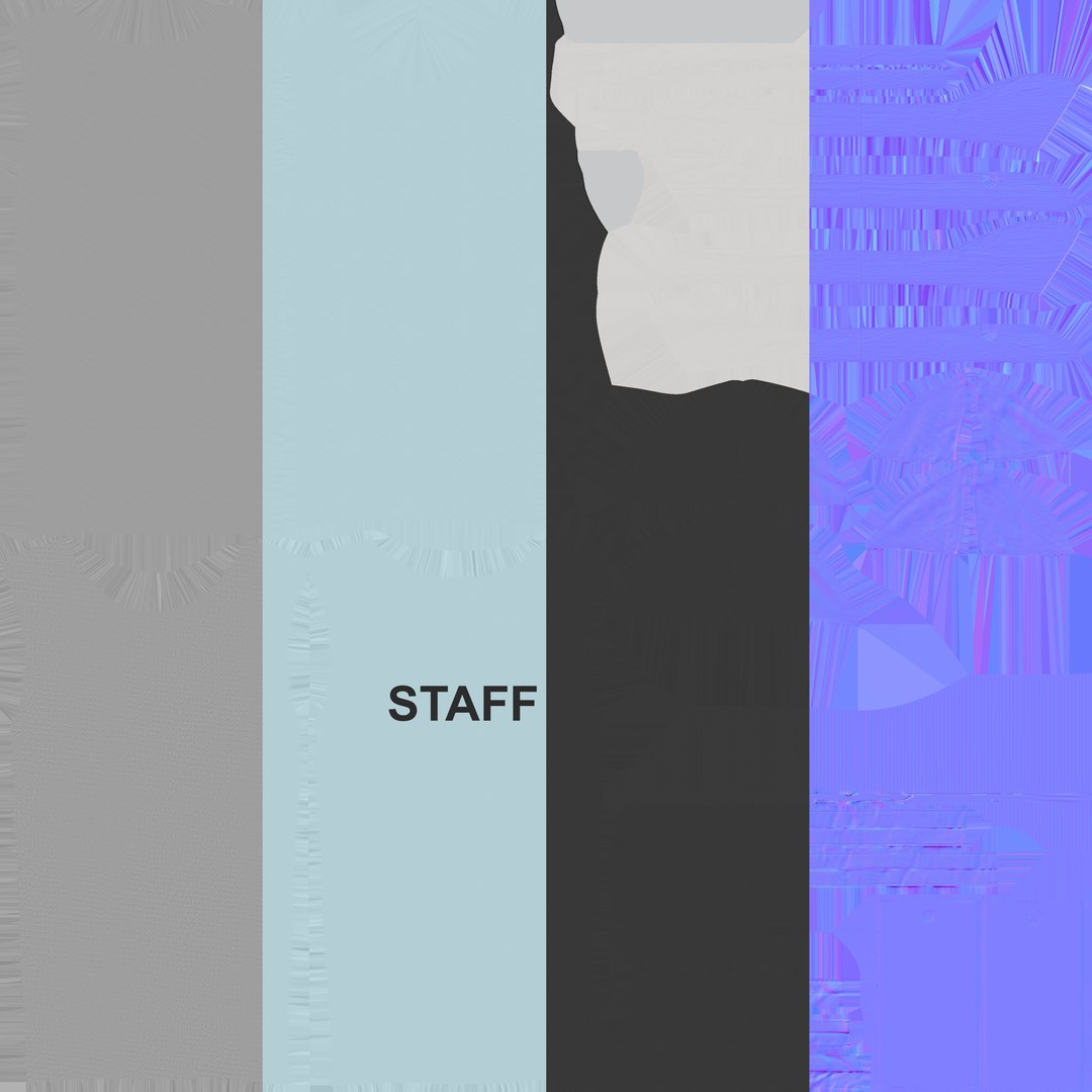 3D Female Crew Neck Hanging Blue Staff 01 model - TurboSquid 1747698