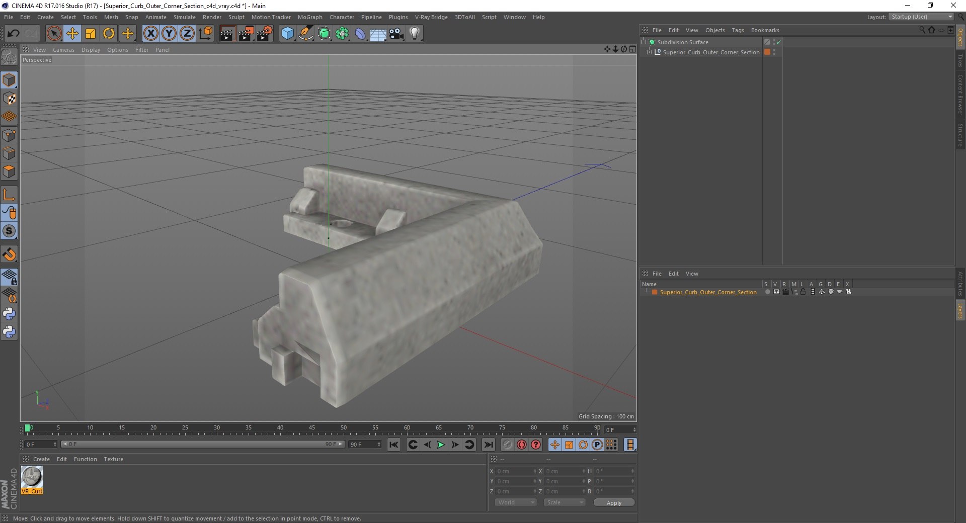 3D model Superior Curb Outer Corner Section - TurboSquid 2016263