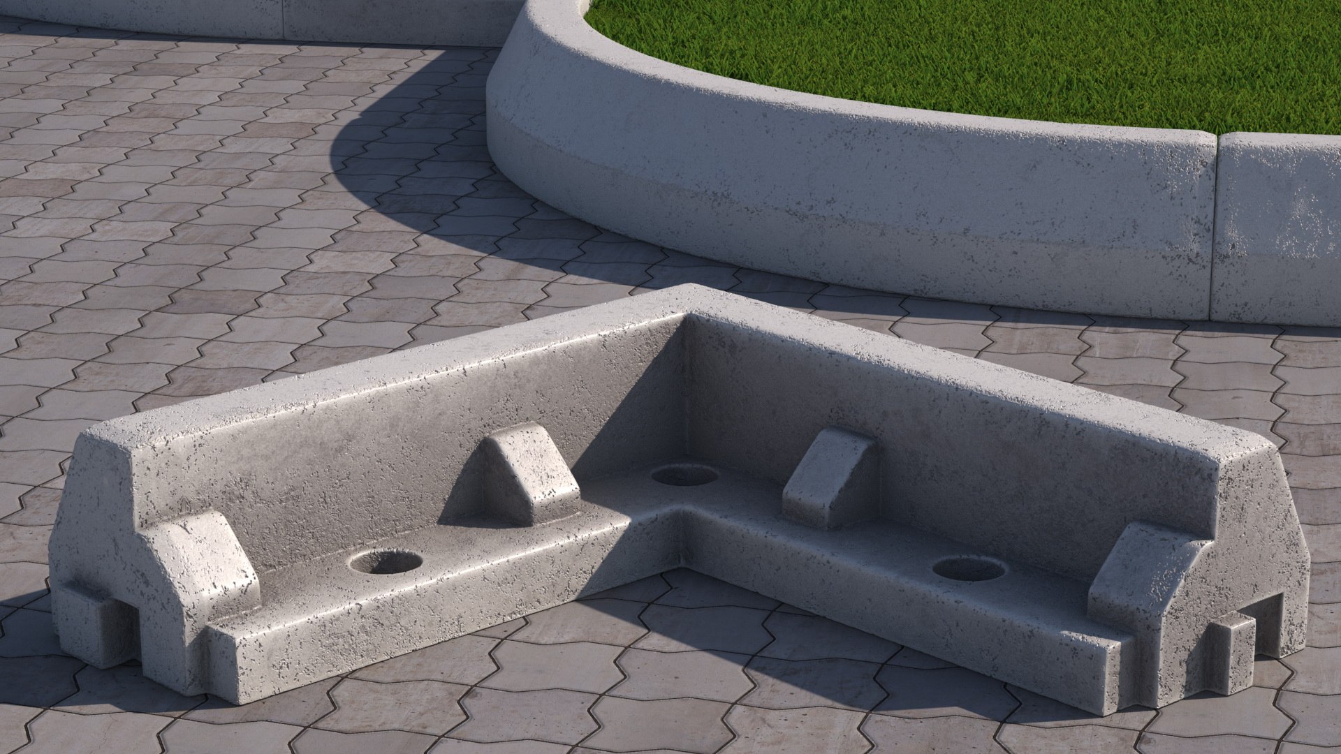 3D model Superior Curb Outer Corner Section - TurboSquid 2016263