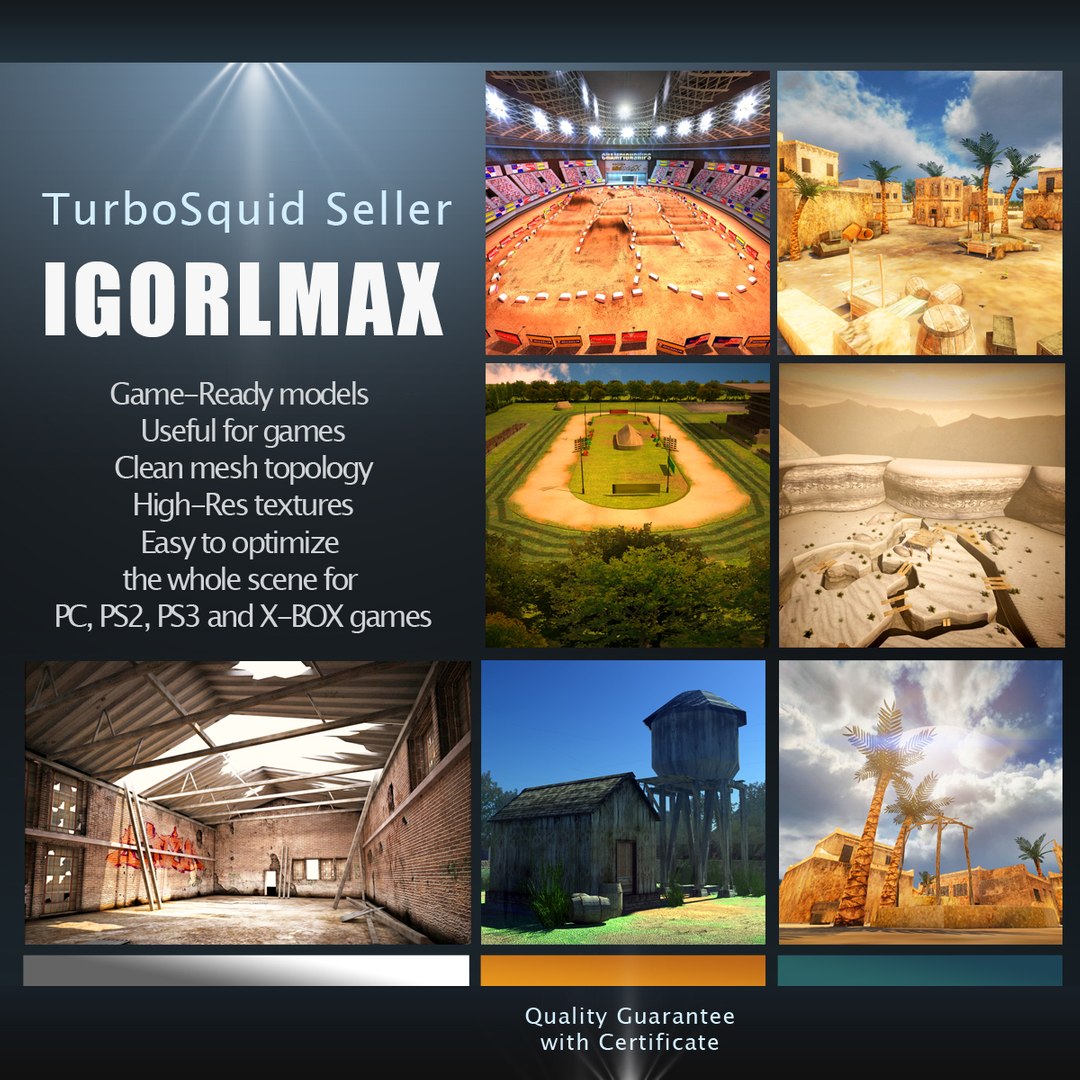 Warehouse Games Ready 3d Model